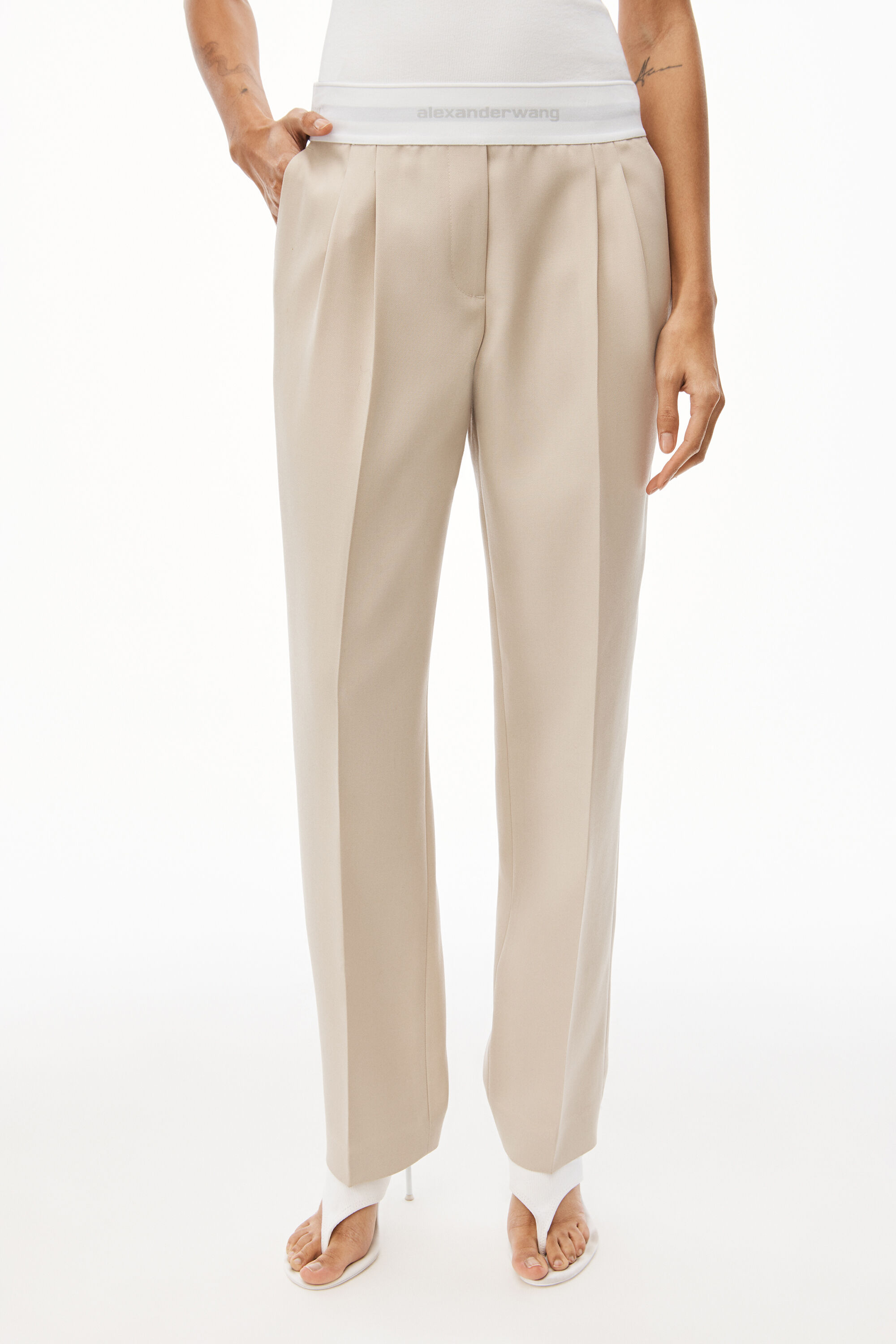 wang ハイウエスト プリーツパンツ alexander - nimfomane.com